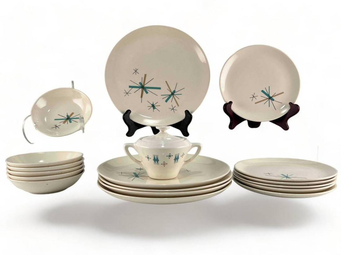 Salem North Star Pattern Mid Century Modern Atomic Style Dinnerware Auction
