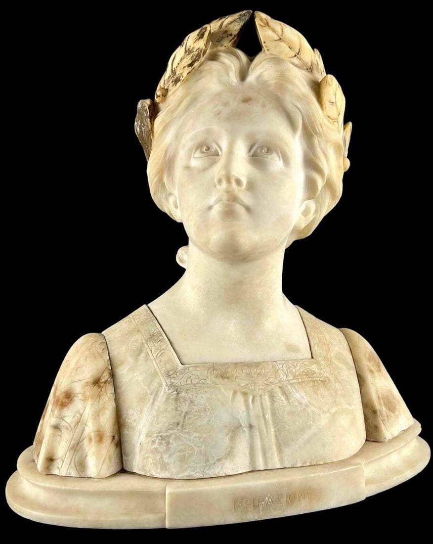 Giuseppe Bessi (1857-1922), Italian, "ispirazione", Marble And ...