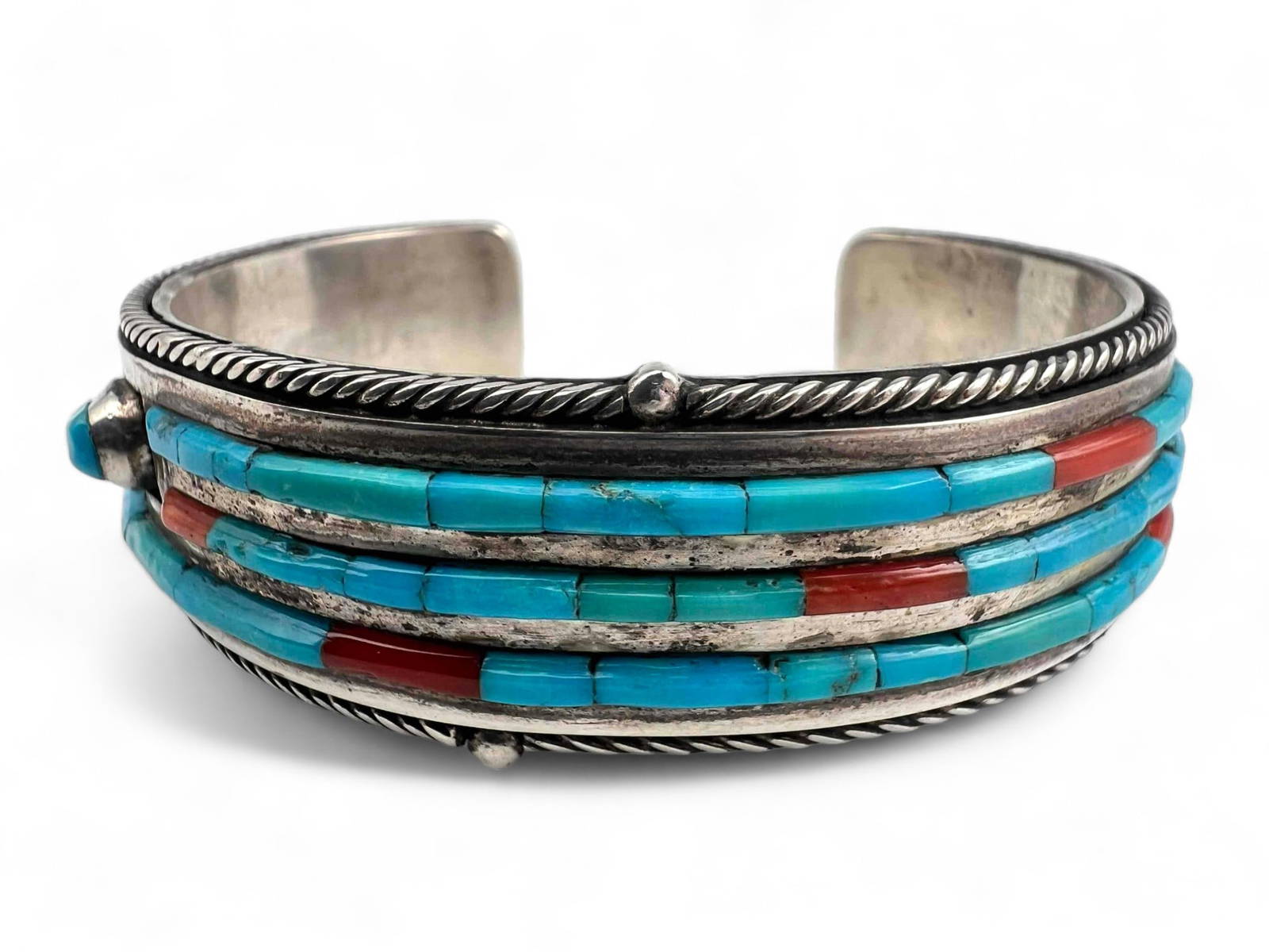 Jimmie & Reyna King, Native American Sterling Silver Turquoise Cuff ...