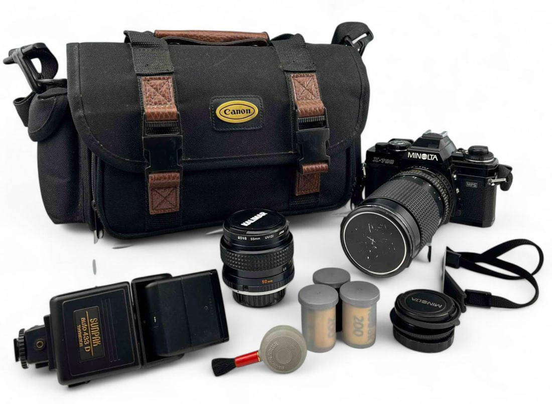 Minolta X-700 Camera With Lenses & Accessories Auction