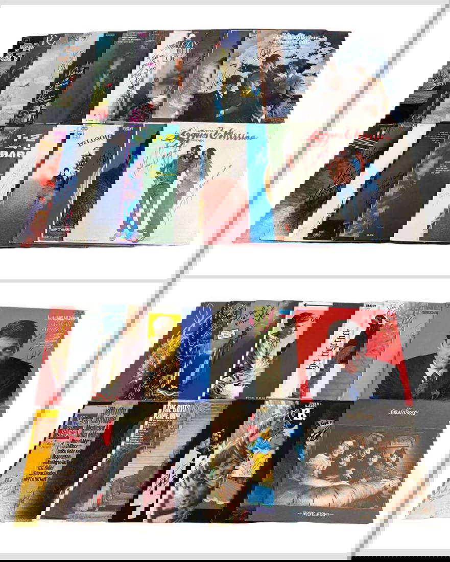 Large Collection Of Autographed Vinyl Album Covers Auction