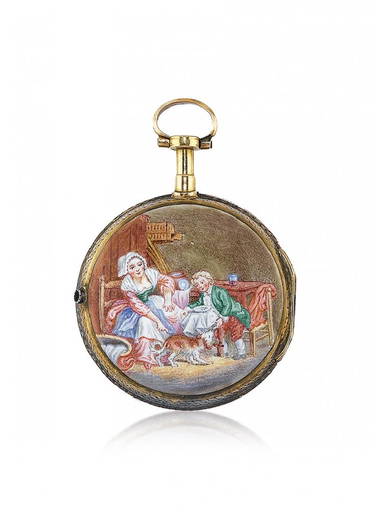 Key Winding Enamel Pocket Watch, Signed Romilly, 1780