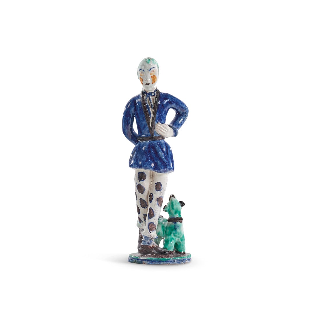 Susi Singer 1891-1955 Figura Di Uomo Con Cane Per Wiener Werkstatte ...
