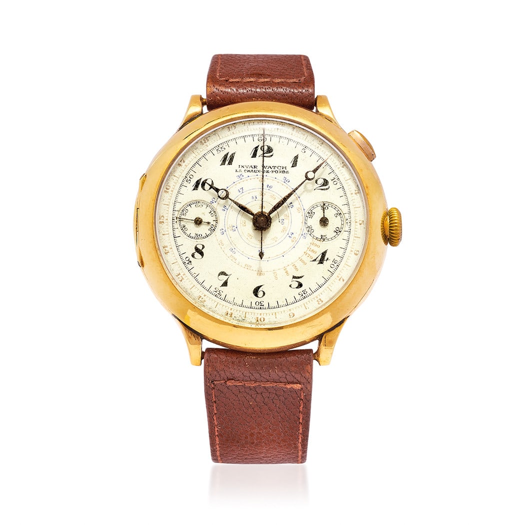 Invar Watch Monopusher Chronograph In Gold, 30s