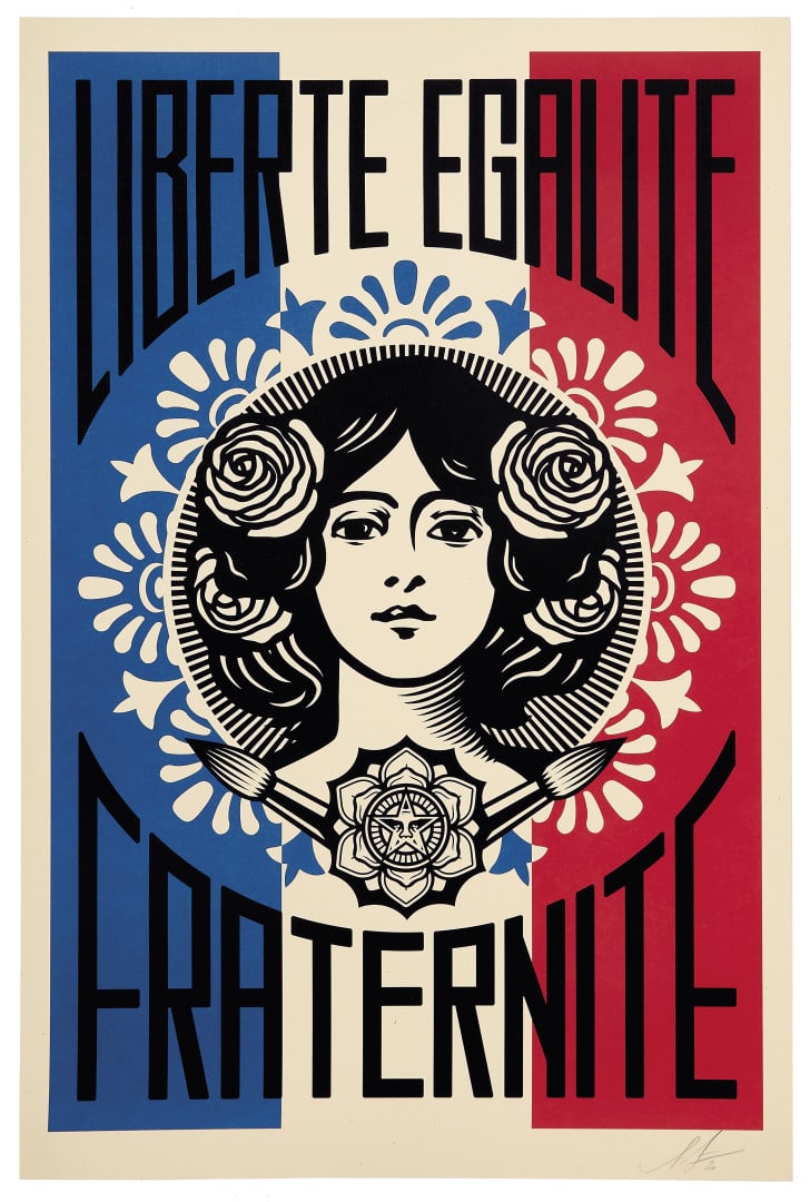 Shepard Fairey 1970 Liberté, Egalité, Fraternité 2020 Auction