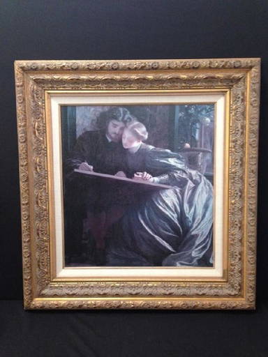 Vintage Ethan Allen Framed Art 'honeymoon'.