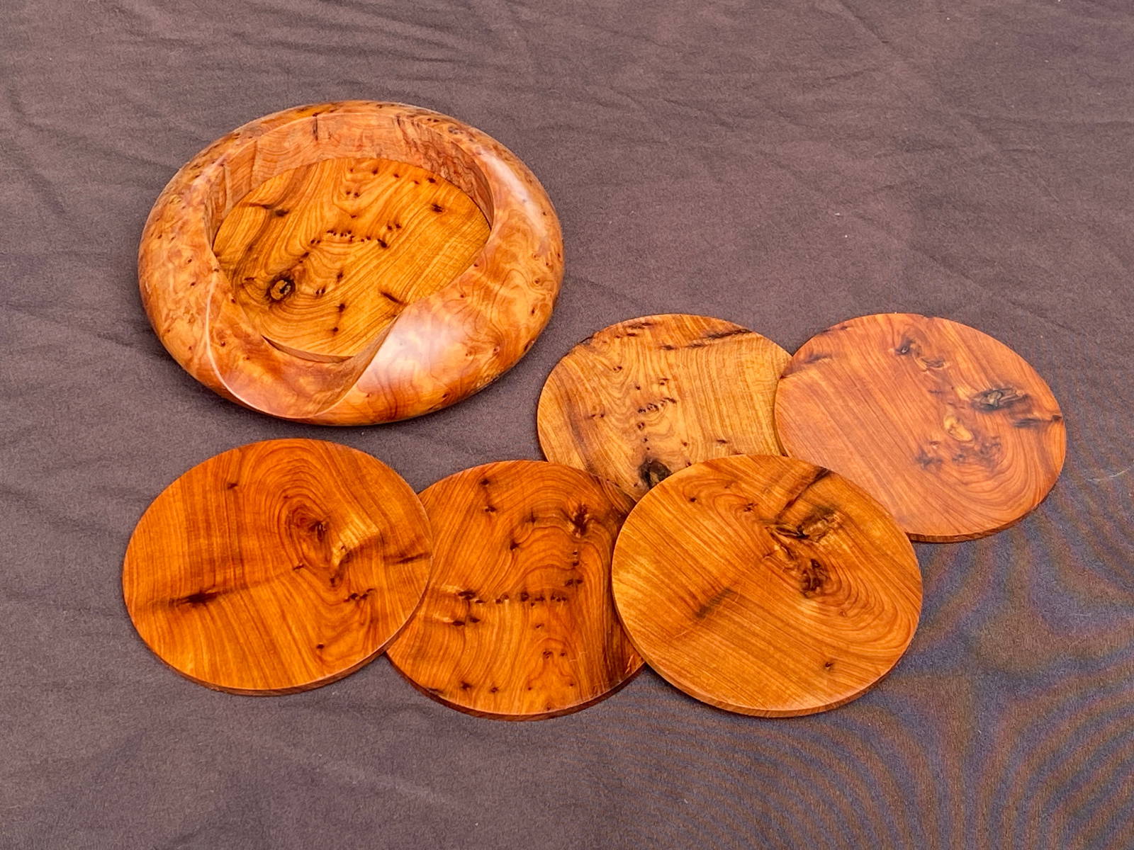 Thuya Wood, Carving, Natural, Decor, Collectible, Coaster Auction