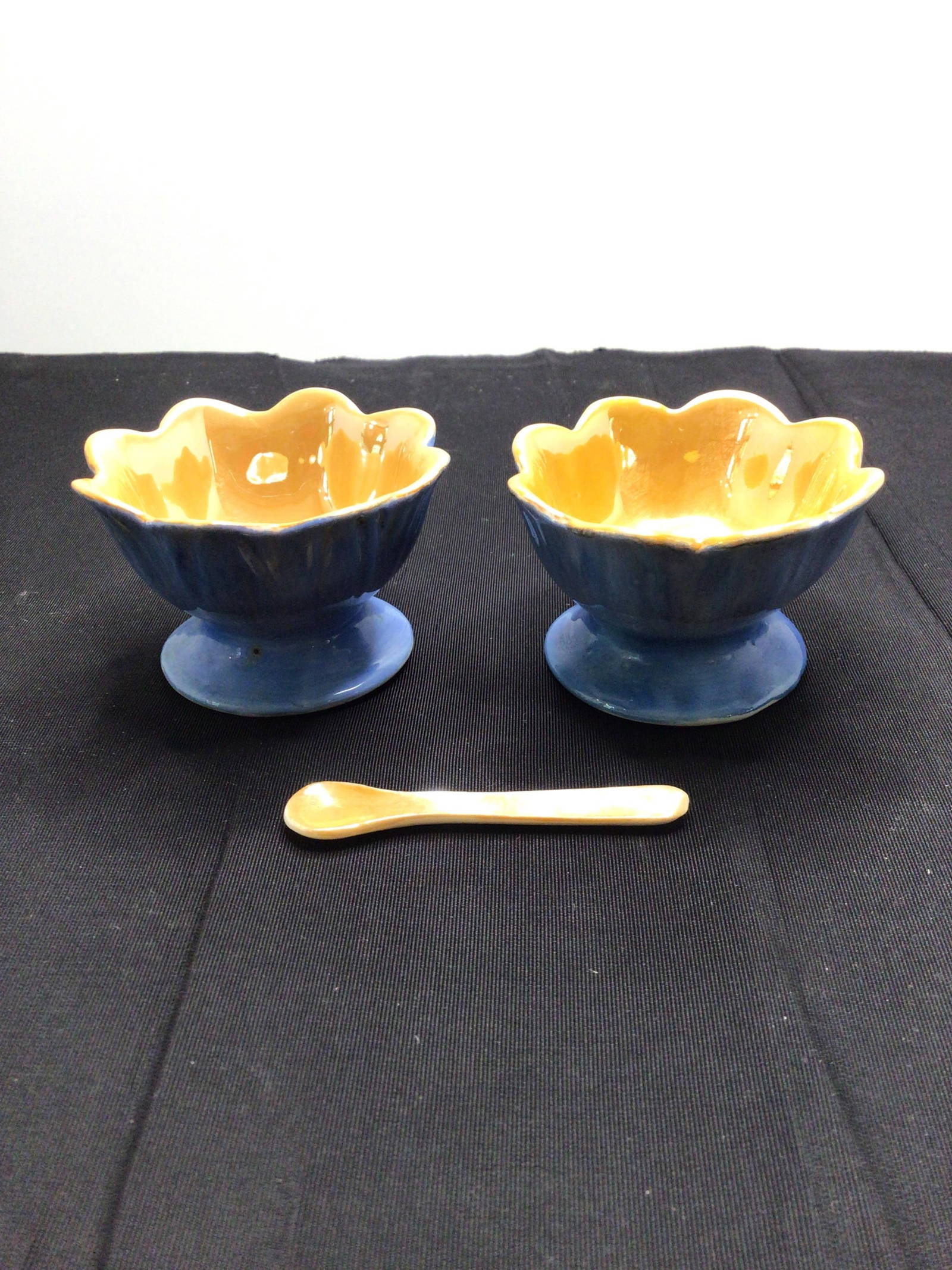 Salt Cellars With Spoon Pair Of Vintage Salt Cellars With Spoon ...