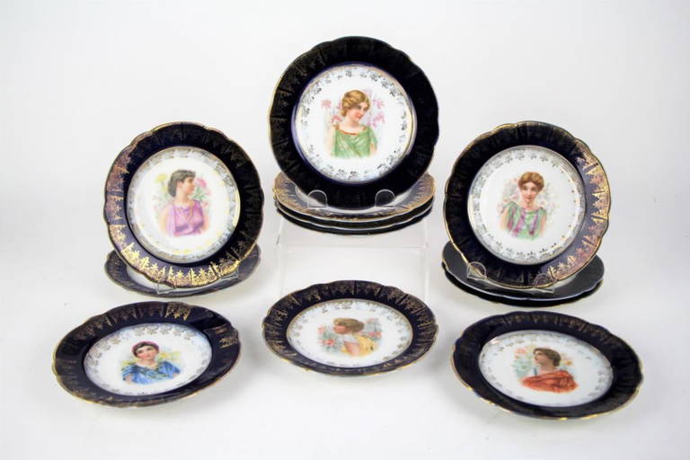 Set Of Twelve Porcelain Side Plates