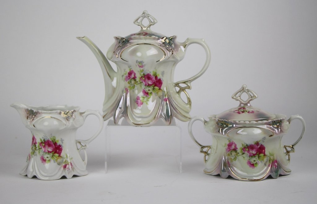 Three Piece Art Nouveau Austrian Tea Set