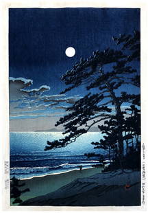 Hasui Kawase Spring Moon At Ninomiya Beach