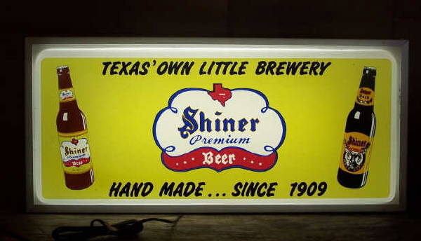 Shiner Bock Beer Sign Lighted
