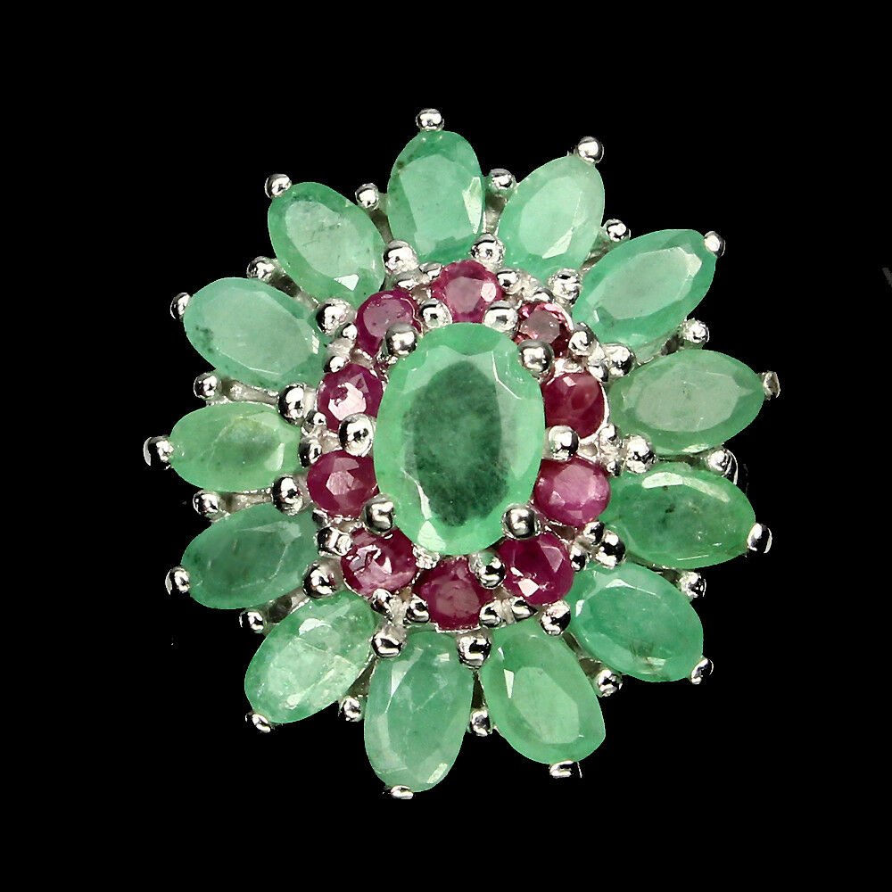 Natural Columbian Emerald & Ruby Ring