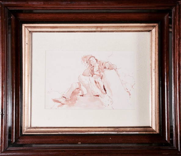 Giovanni Domenico Tiepolo Ink Wash On Paper