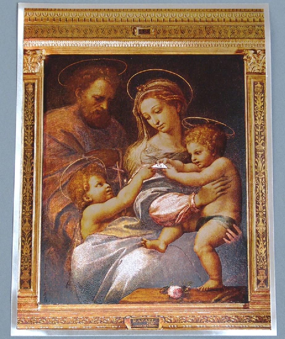 Vintage Dufex Foil Print - "Virgin of the Rose" by
