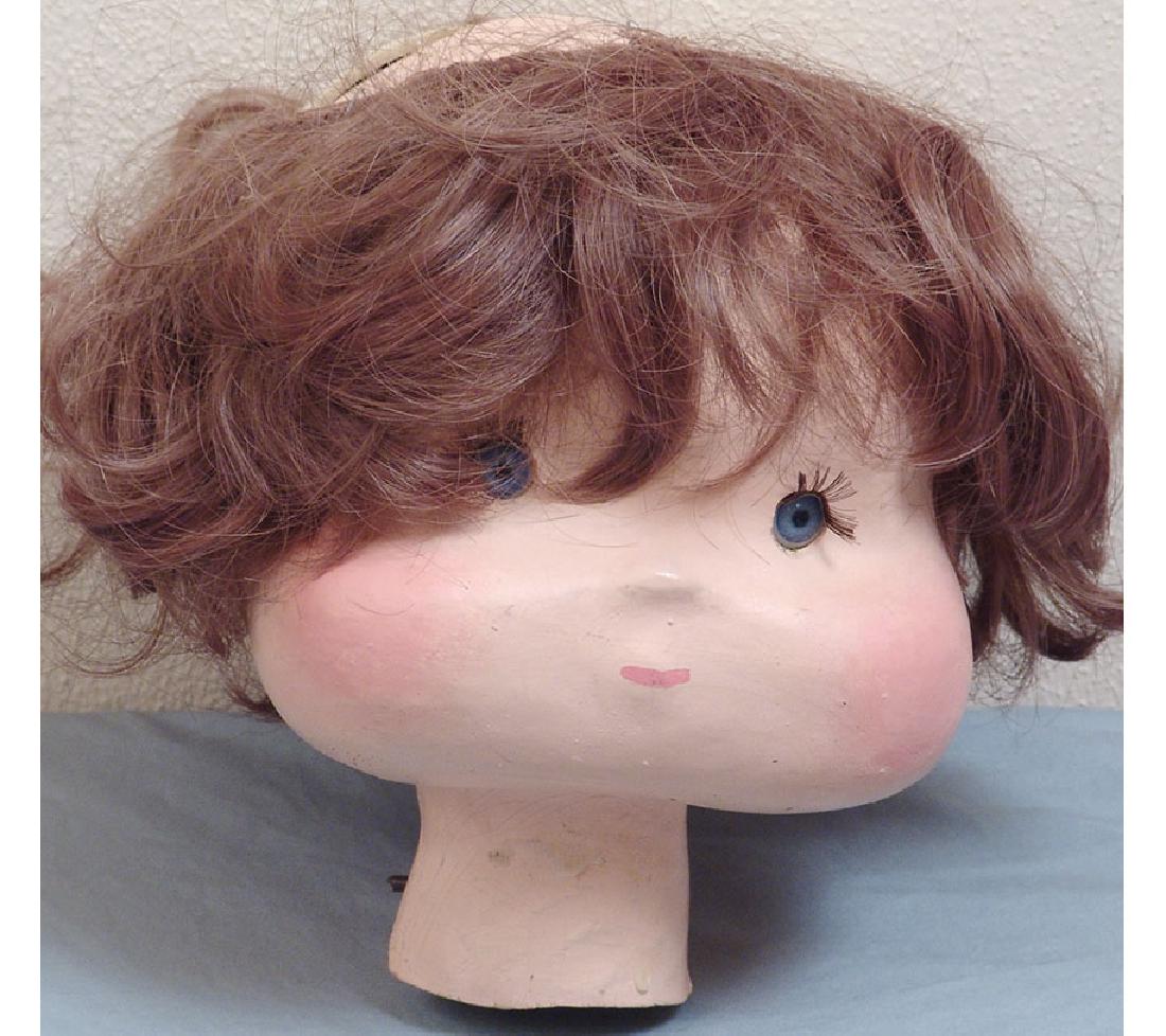 Vintage Puppet or Mannequin Head - Girl with Big Cheeks