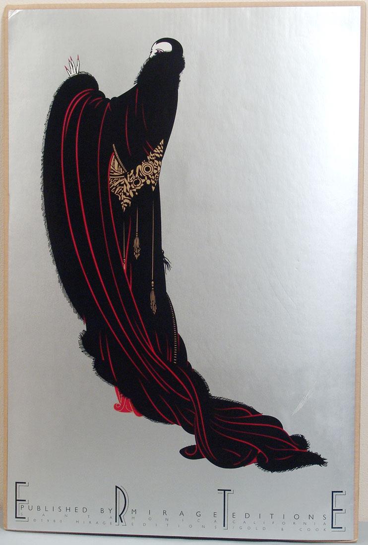 Vintage 1980 Deco Erte "Soiree" Silver Foil Color Print