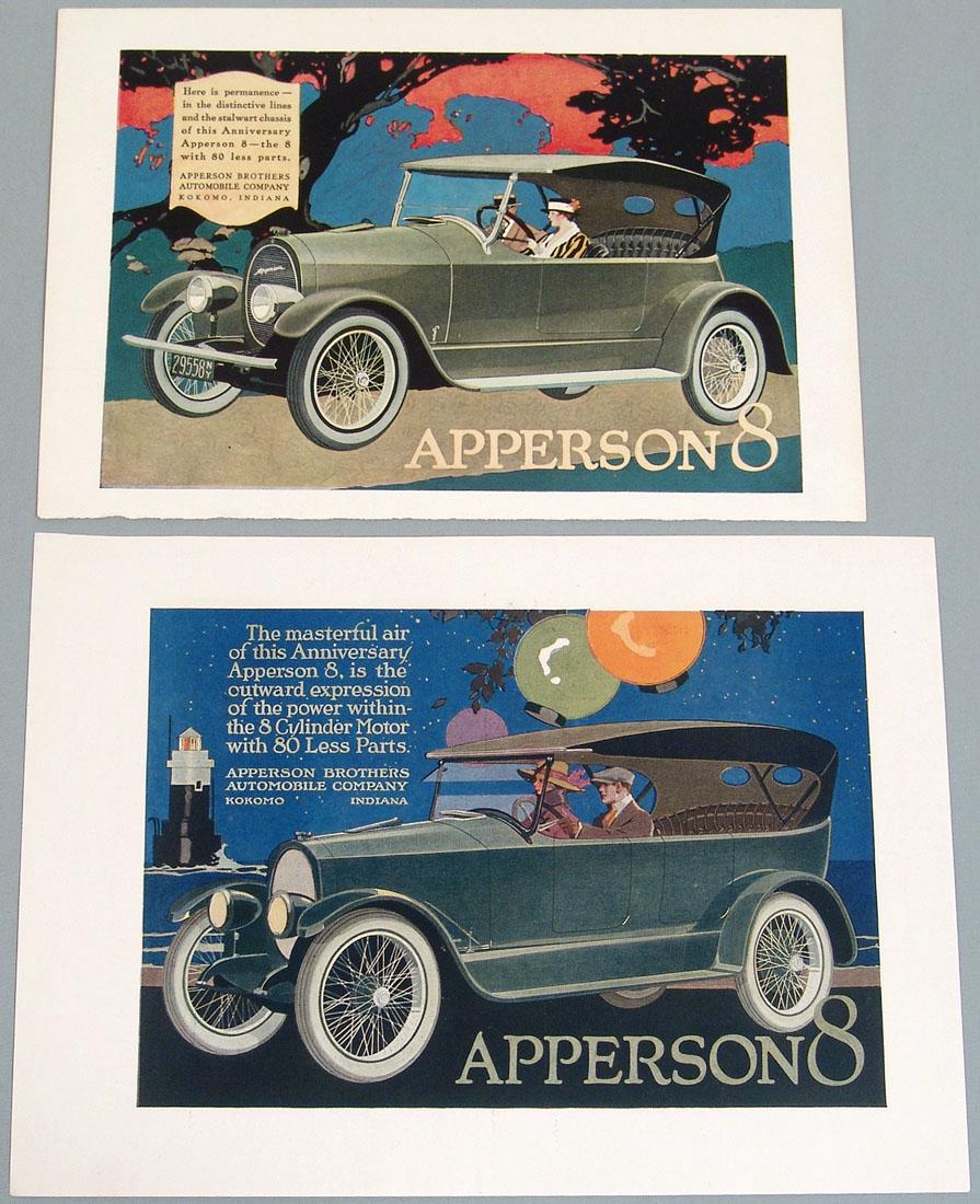 Antique 1918 Ads for the "Apperson 8" Motorcar