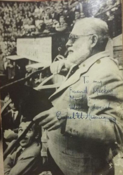 Photography With Autograph By Ernest Hemingway.