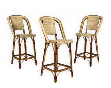 Pair Of Maison Drucker Rattan Bar Stools