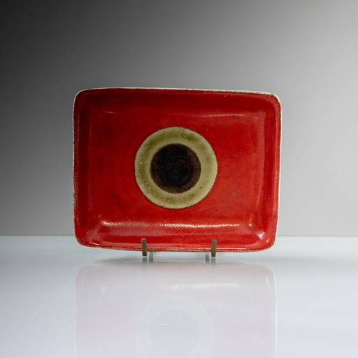 Guido Gambone Stoneware "bullseye" Dish