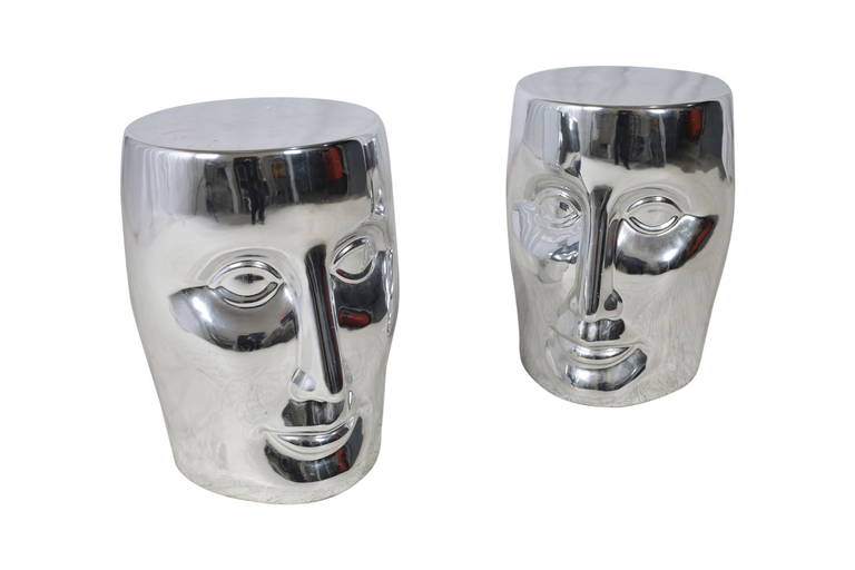 Philippe Starck Bonze Face Stools Pair