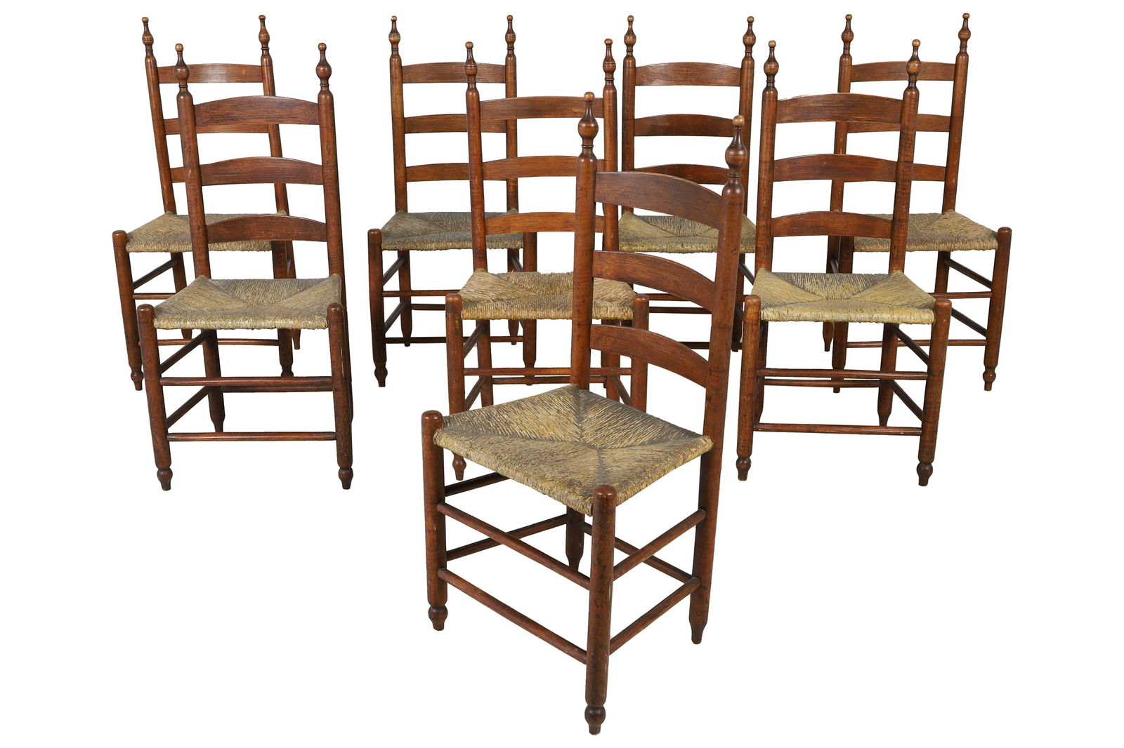 Bergen County Antique Ladder Back Chairs Stamped Cad (demarest) 8