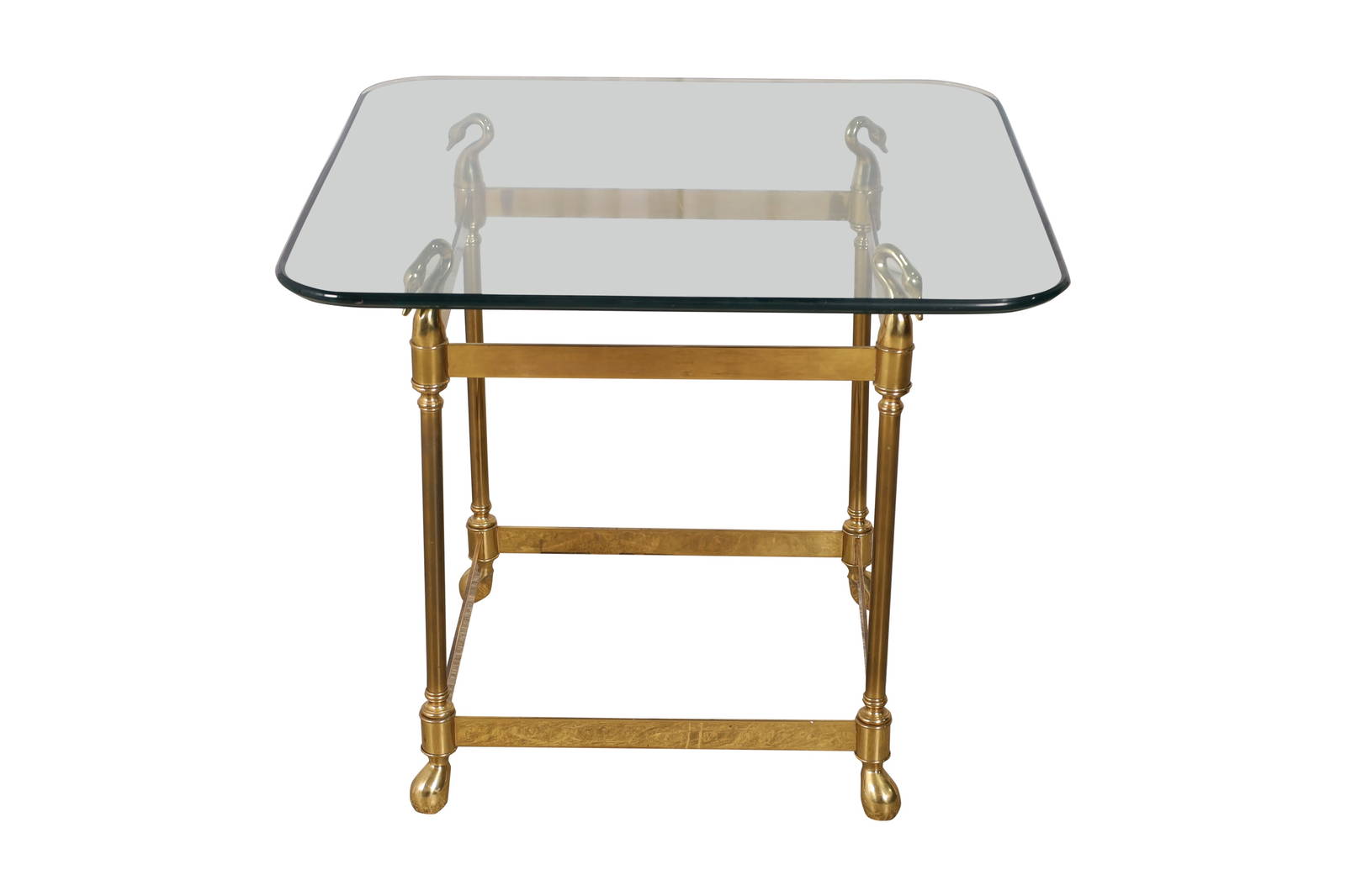 Maison Jansen Style Solid Brass Swan Table Auction