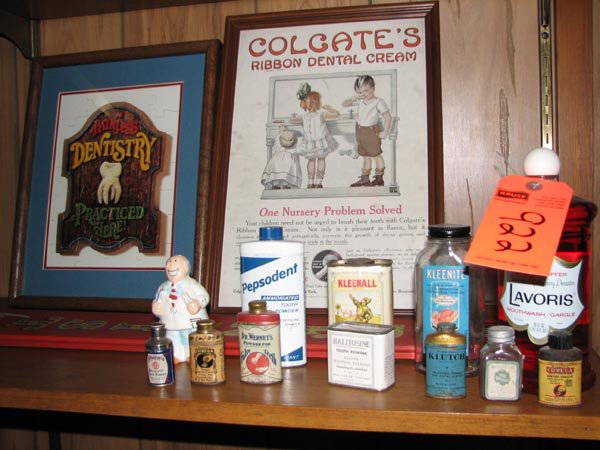 Wood Dentist Sign, Colgate Ribbon Dental Crème Ad,