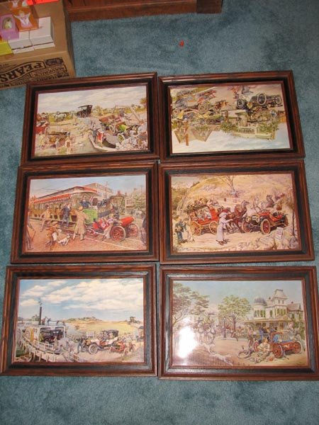 952: Ben Sharpsteen framed cardboard prints - 6 total