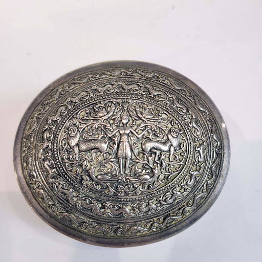A Great Indian Silver Repousse Snuff Box