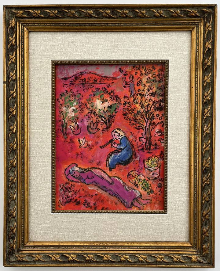 Marc Chagall Gouache On Paper Auction