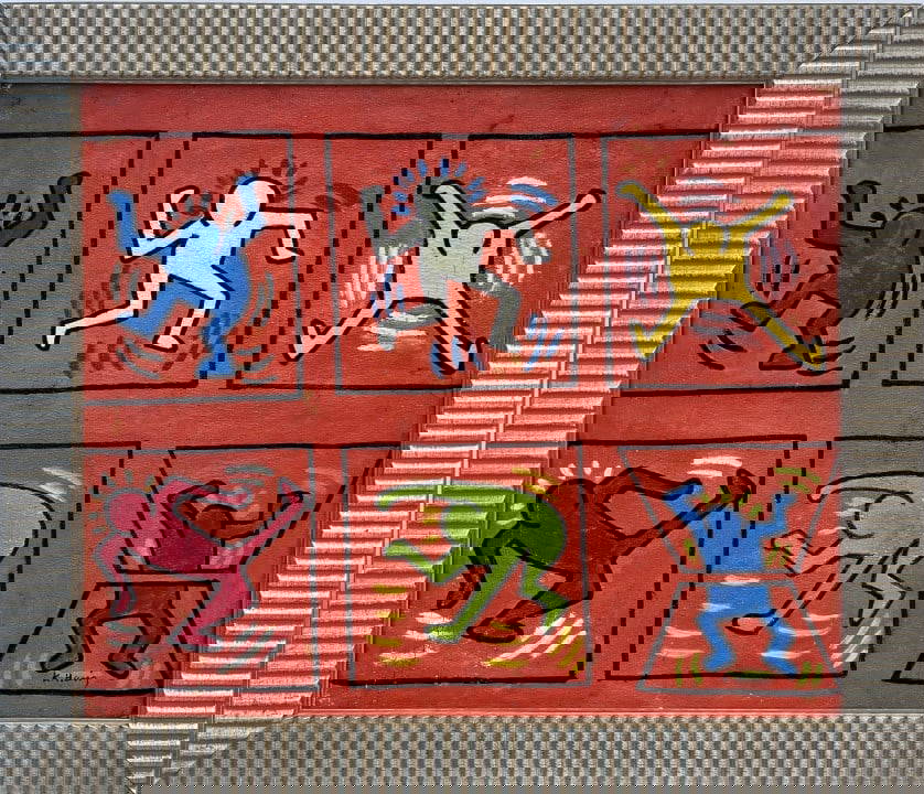 Keith Allen Haring Oil On Canva Auction