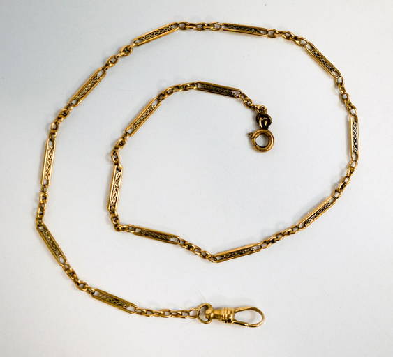 14k Solid Gold Watch Chain
