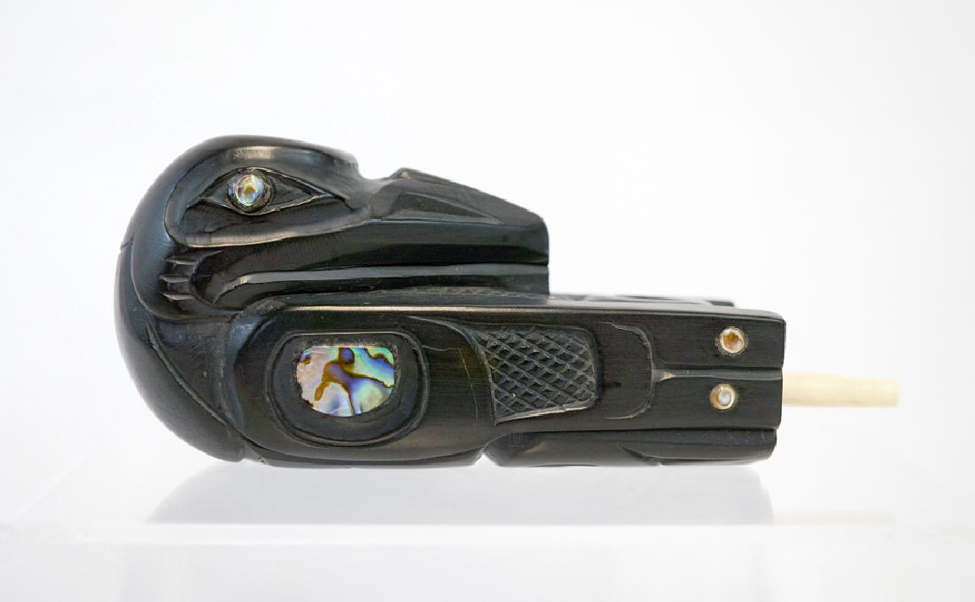 Haida Carved Argillite Pipe By Lionel Samuels