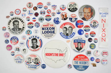 Richard Nixon Buttons Collection Of 7 Vintage Buttons