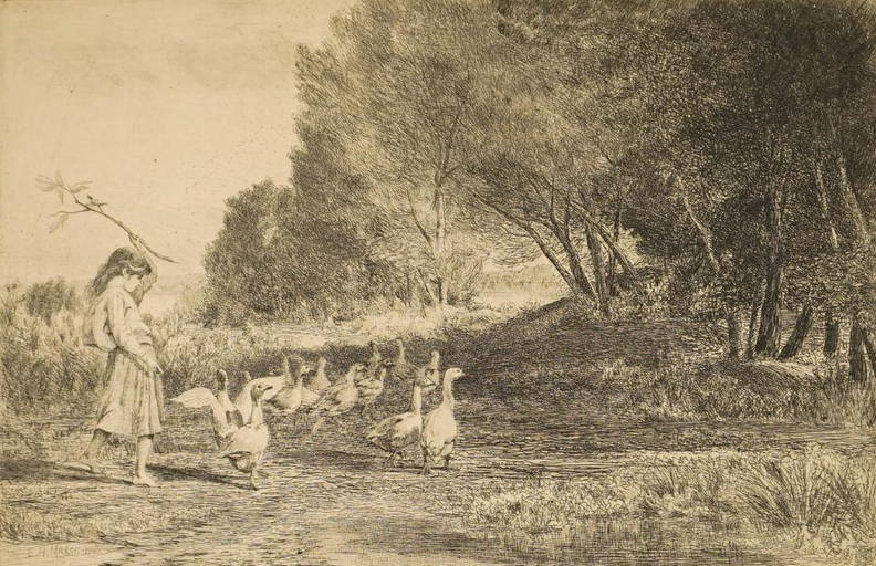 Eleazer Miller (american 1831 1921) Etching