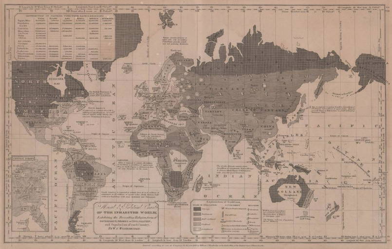 1843 William Woodbridge World Map