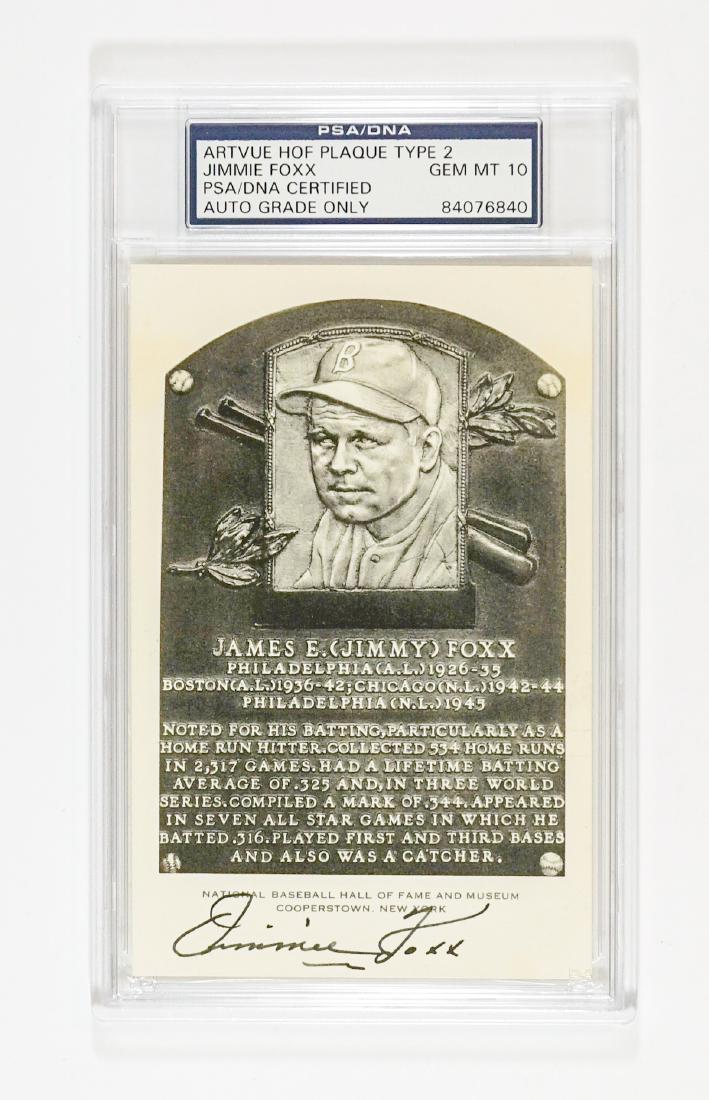 Jimmie Foxx Autographed Postcard PSA/DNA