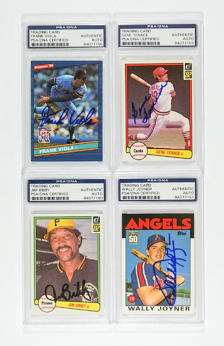 Four Autographed Baseball Cards