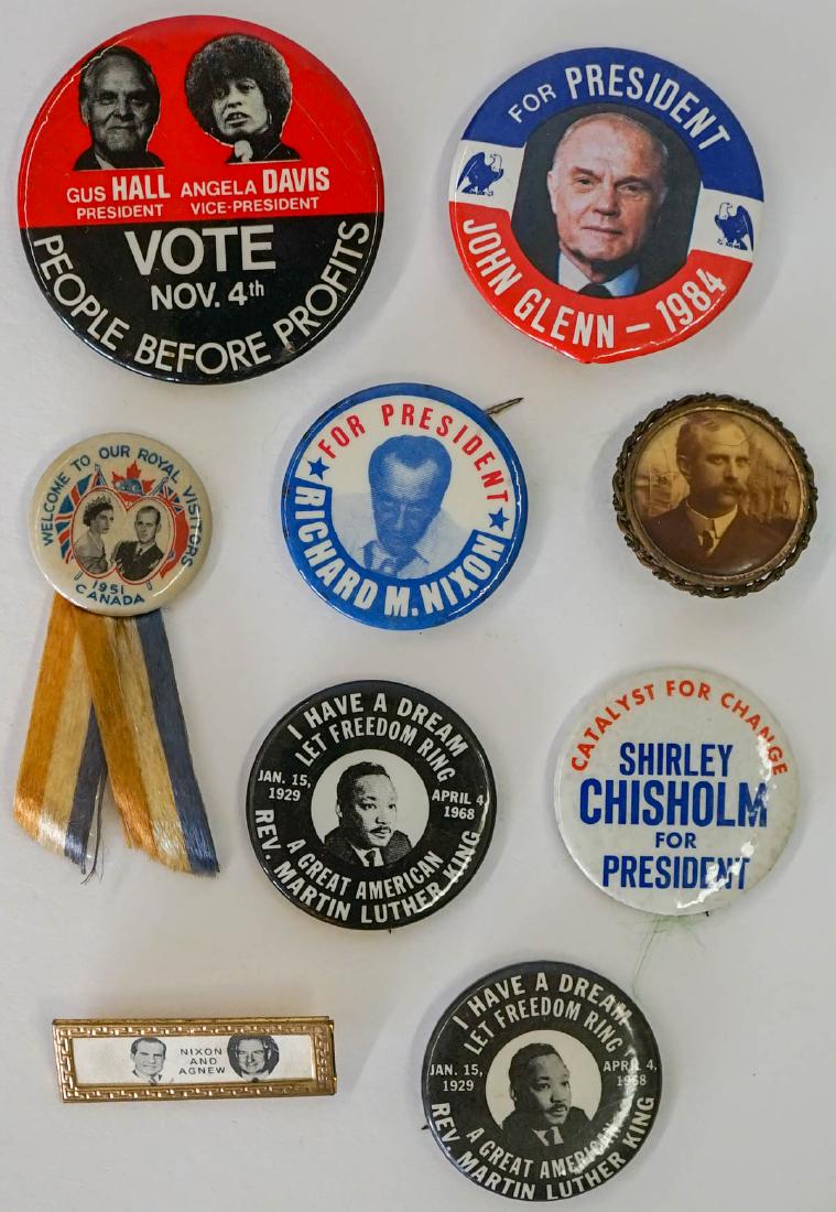 Group of (9) Vintage Political Buttons