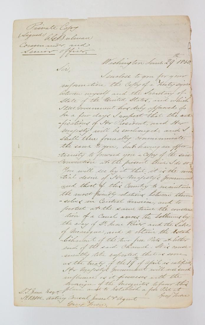 Handwritten Draft of Clayton-Bulwer Treaty 1850