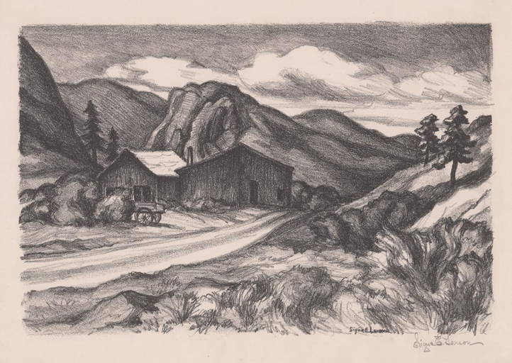 Signe E. Larson Pencil Signed Lithograph