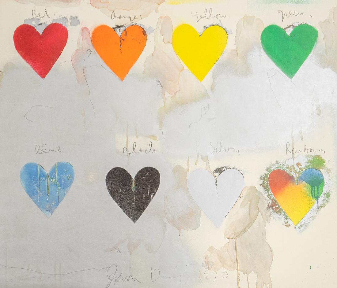 Jim Dine Eight Hearts Print