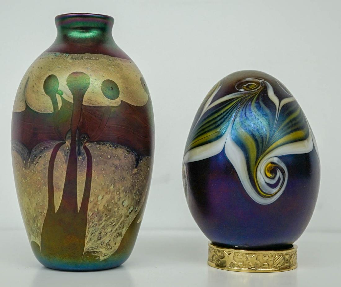 Loren Chapman Art Glass Vase & Vandermark Egg
