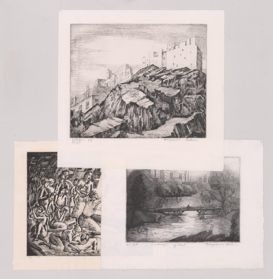 Benjamin Rubin (3) Signed Etchings