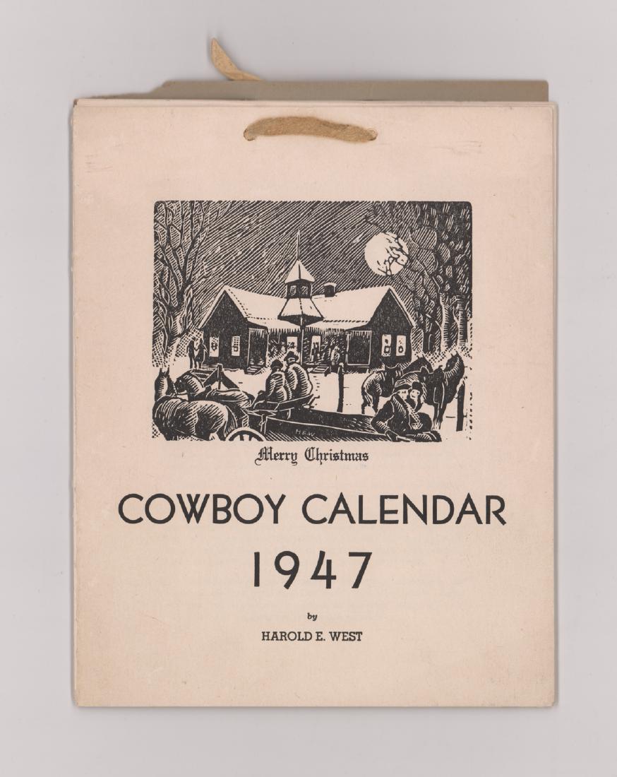 Harold E. West "Cowboy Calendar 1947" Woodcuts
