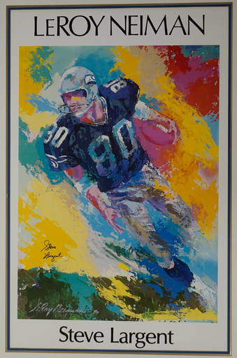 Steve Largent Signed Leroy Neiman Poster