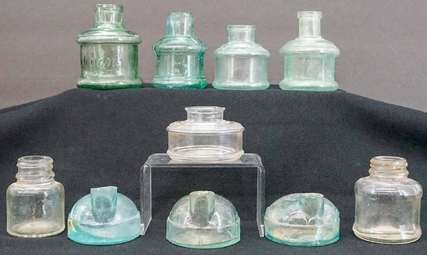 Ten Antique Ink Bottles