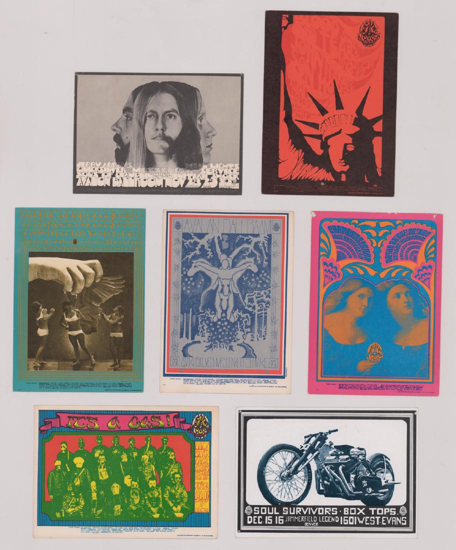 Seven Original Vintage Rock and Roll Postcards